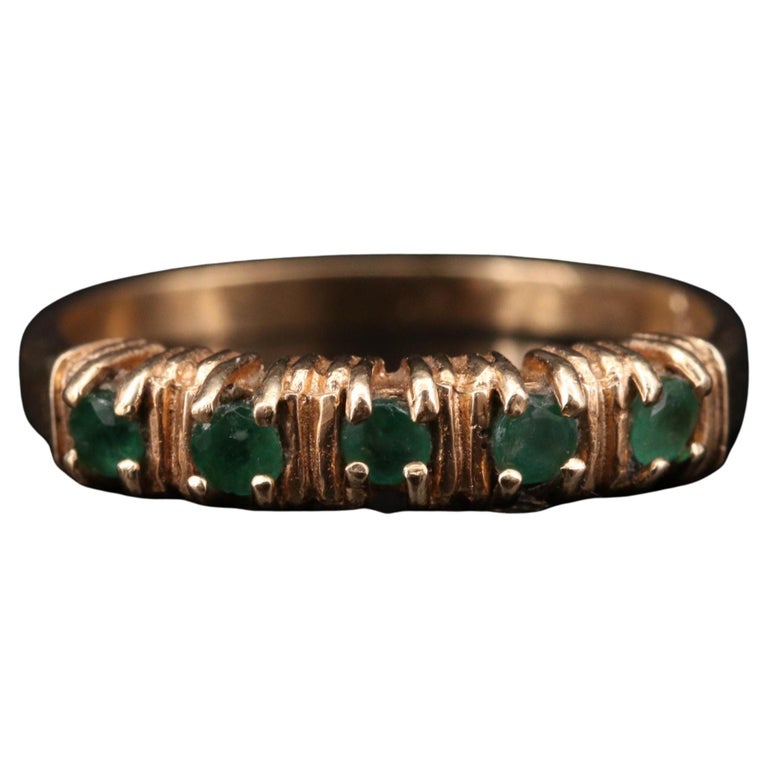 Customizable Unique Emerald Engagement Rings, Halo Half Eternity Green ...