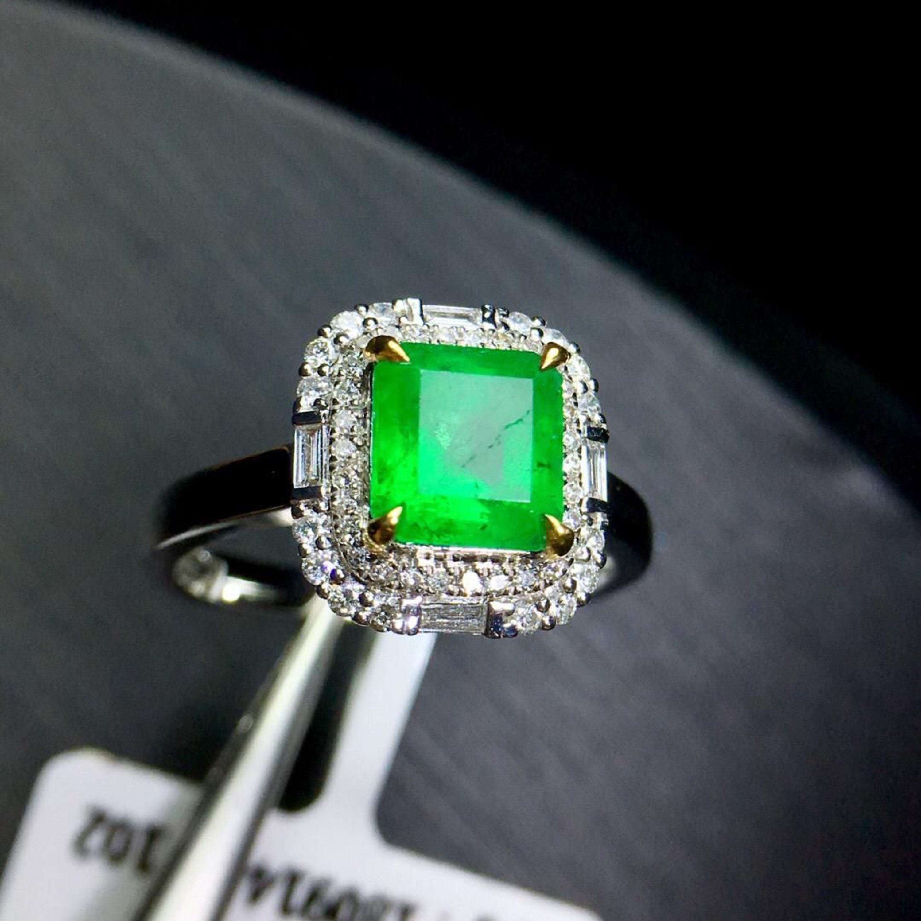 Customizable 14K White Gold Oval Emerald And Double Halo Diamond Ring ...