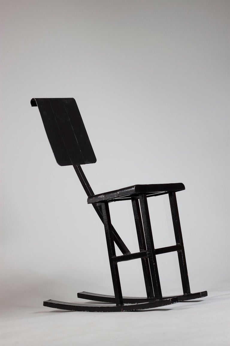 Unique Finnish Metal Rocking Chair For Sale at 1stDibs