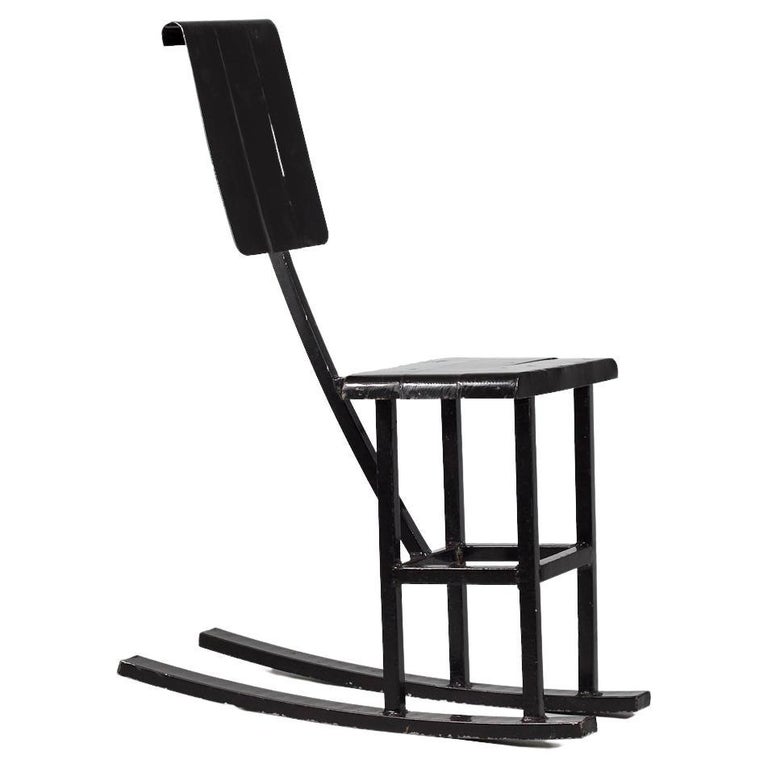 Unique Finnish Metal Rocking Chair For Sale at 1stDibs