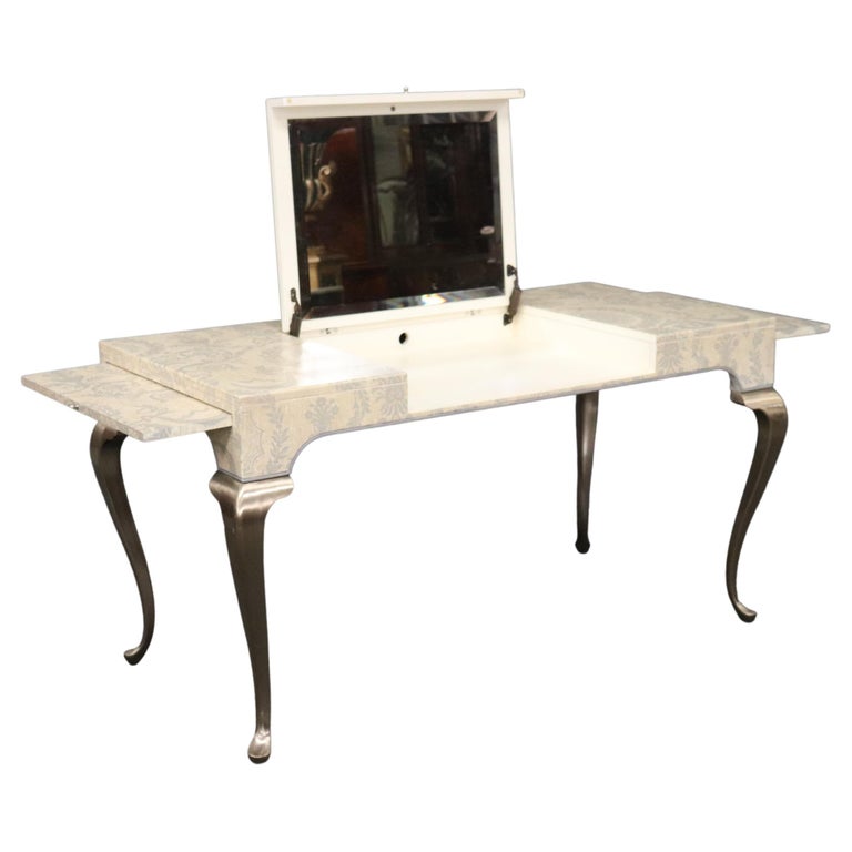 Unique Floral Hollywood Regency Style Ladies Vanity Table Desk at 1stDibs