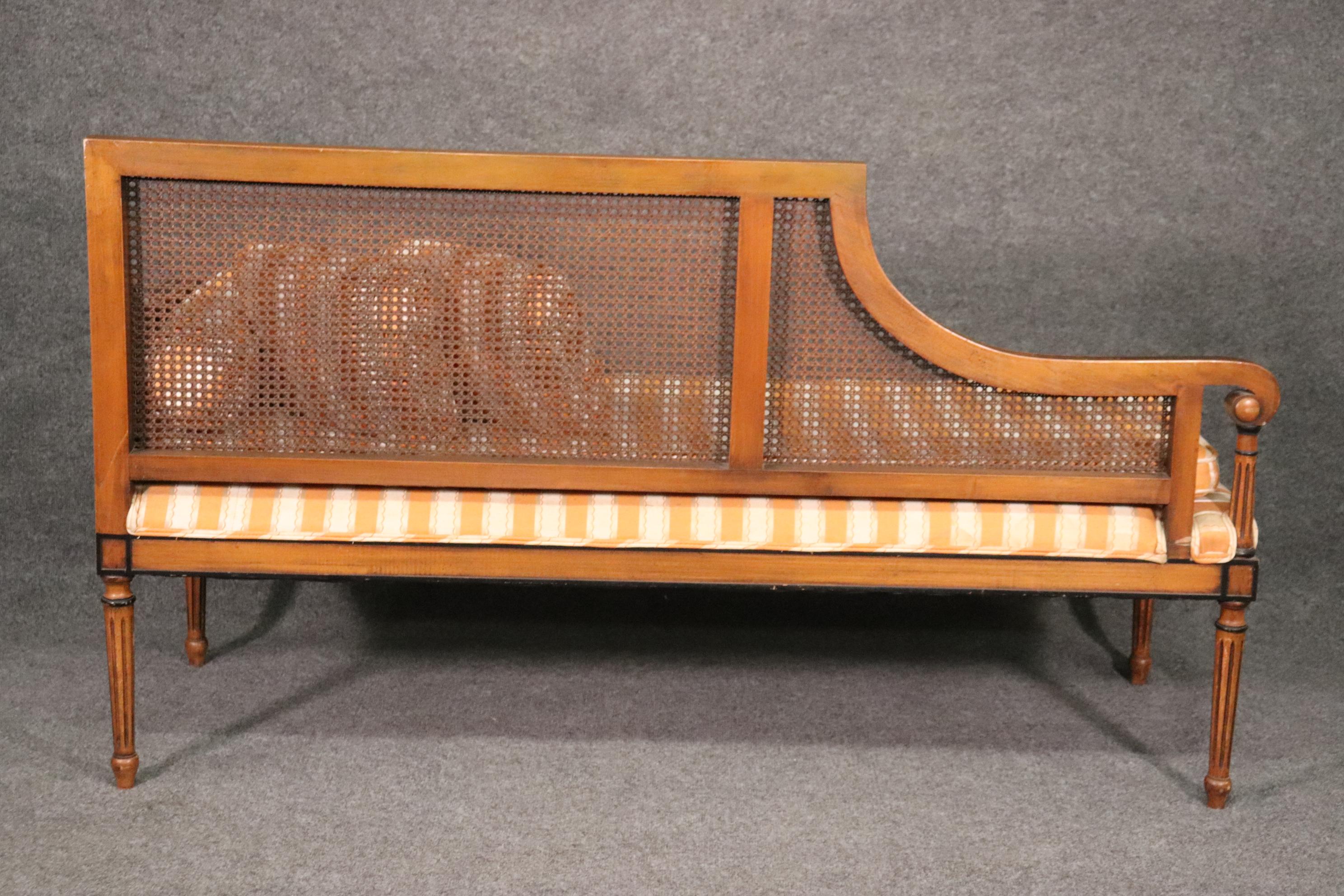 Unique French Louis XVI Cane Walnut Chaise Daybed Recamier, Circa 1930s ...