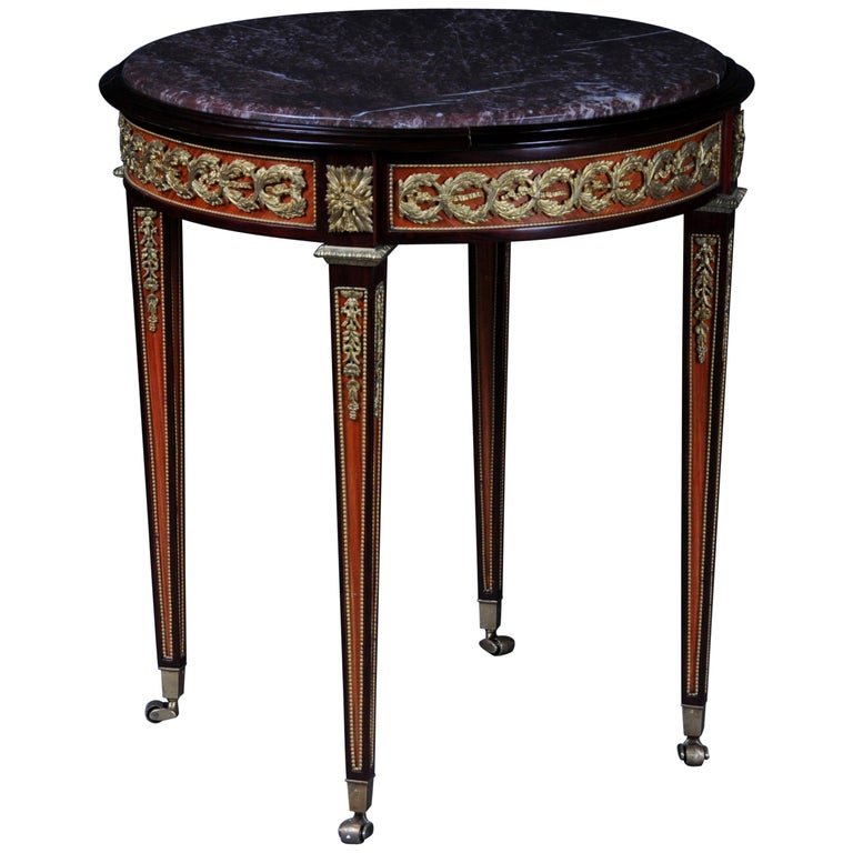 Unique French, Round Table Louis XVI Seize For Sale at 1stDibs