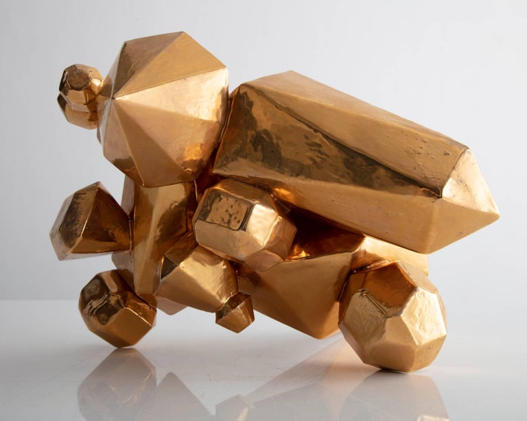 Unique Gem Cluster in Ceramic with a Gold Glaze For Sale at 1stDibs