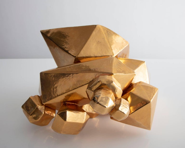 Unique Gem Cluster in Ceramic with a Gold Glaze For Sale at 1stDibs