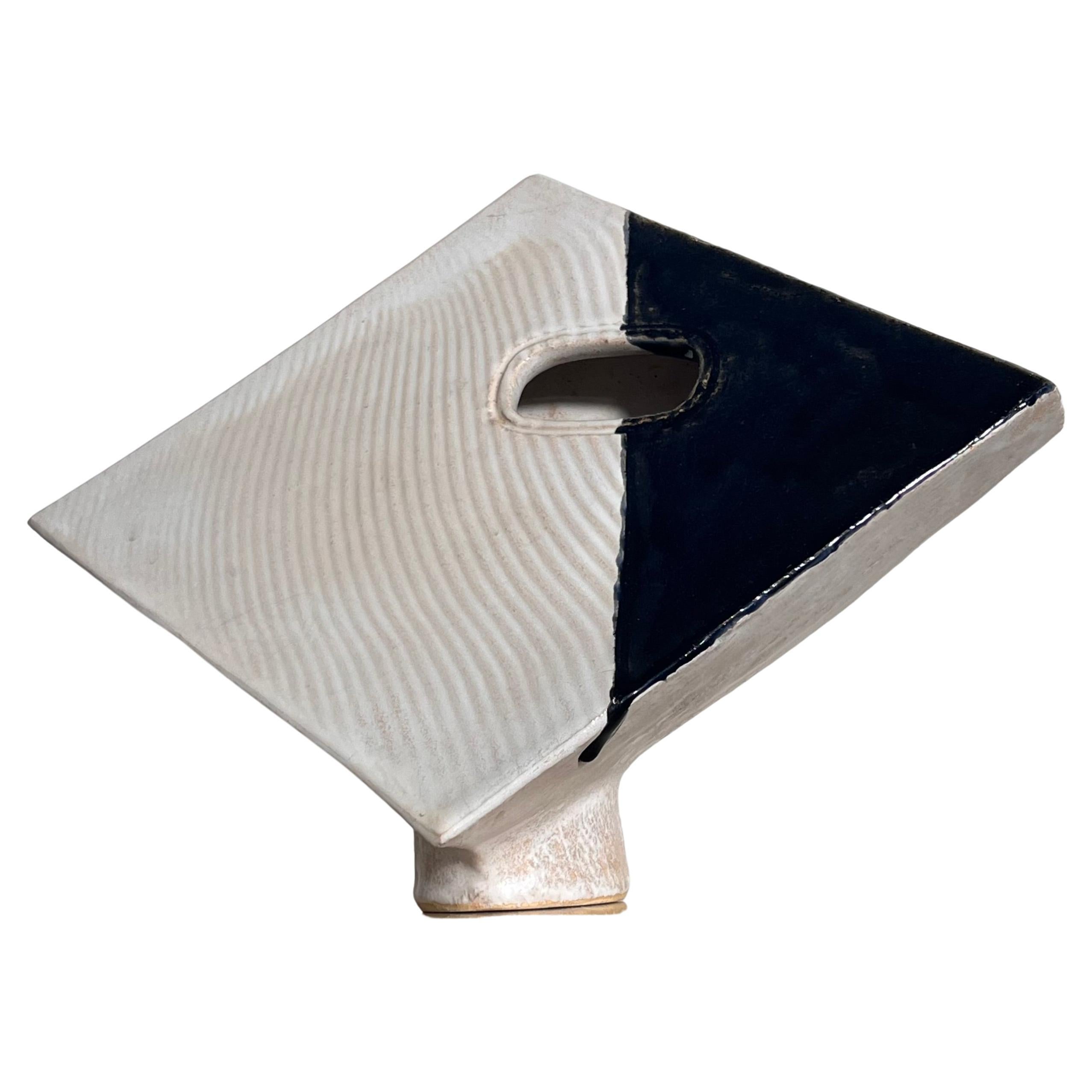 Unique Geometric Japanese Studio Art Vase, 20th Century For Sale at 1stDibs