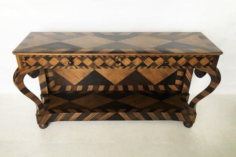Unique Geometric Marquetry Console Table at 1stDibs | unique console ...