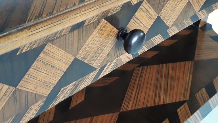 Unique Geometric Marquetry Console Table at 1stDibs | unique console ...