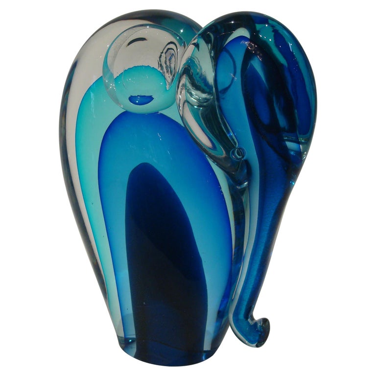 Unique Glass Sculpture of a "Elephant" by Romano Dona, Murano, Italy ...