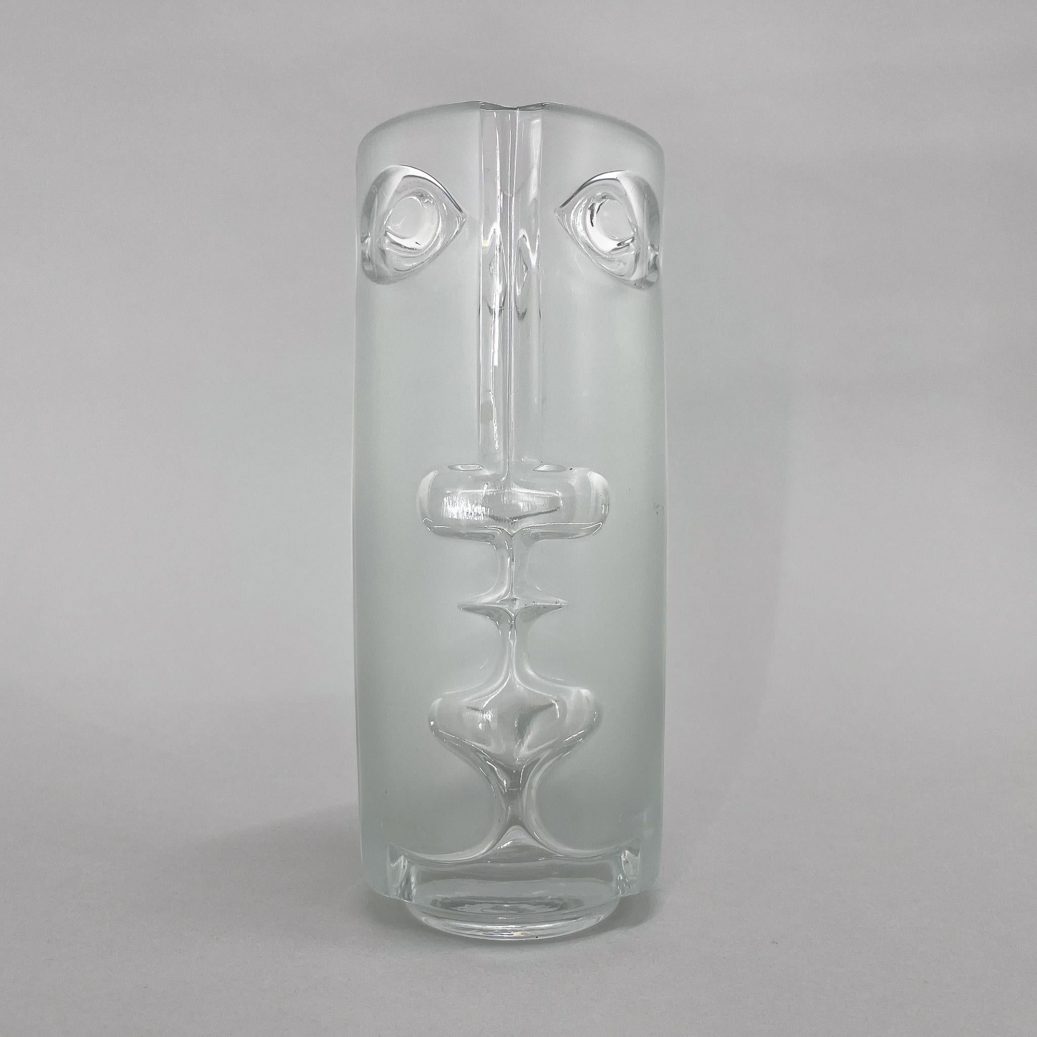 Unique Glass Vase 'Face' Designed by Adolf Matura, Model 3484 at 1stDibs