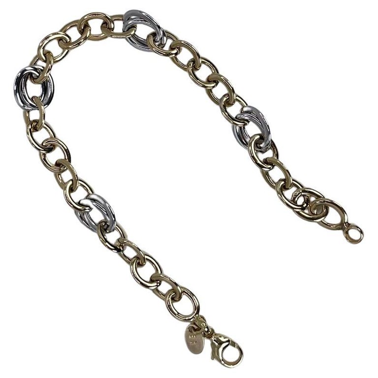 Unique gold bracelet 14KT yellow gold 9mm hollow For Sale at 1stDibs