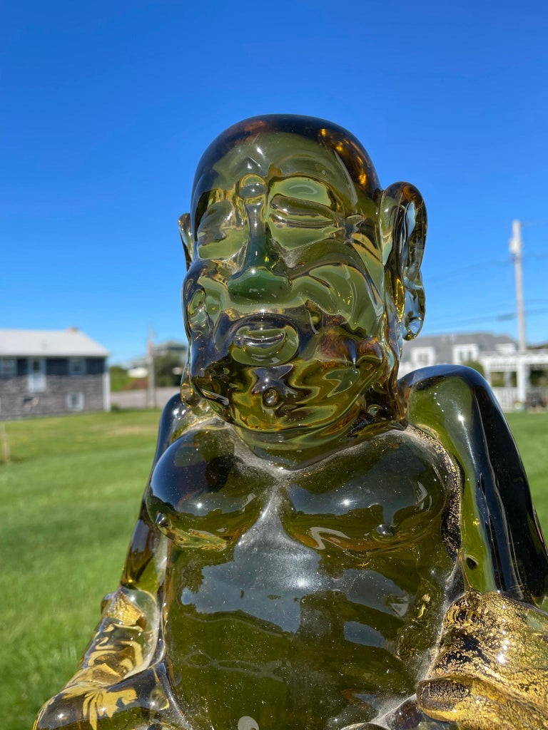 Murano Italy Unique Hand blown Buddha Signed Signoretto For Sale at 1stDibs