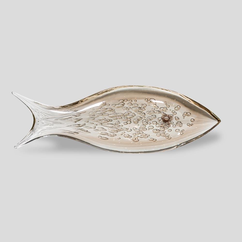 Unique Hand Blown Murano Bullicante Glass Fish Sculpture by Alberto ...