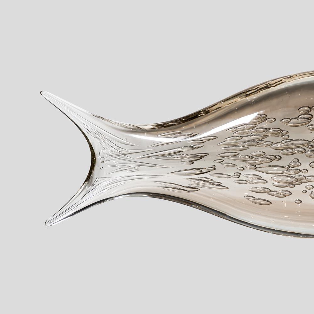 Unique Hand Blown Murano Bullicante Glass Fish Sculpture by Alberto ...