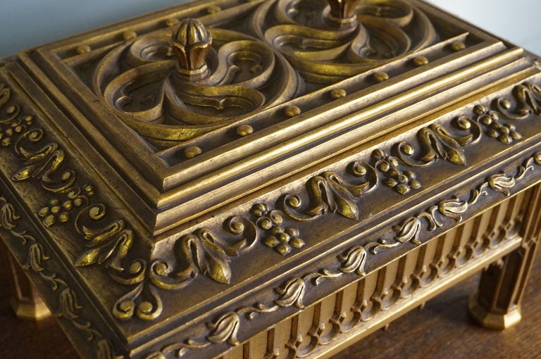 Unique Hand Carved and Gilt Oak Gothic Revival Church Reliquary Casket ...