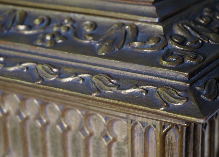 Unique Hand Carved and Gilt Oak Gothic Revival Church Reliquary Casket ...