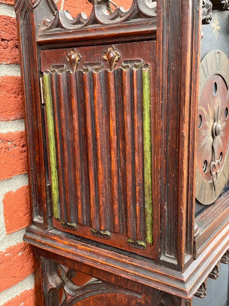 Unique, Hand Carved and Hand Painted 19th Century Oak Gothic Revival ...