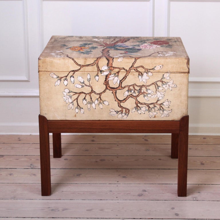 Unique Hand Painted Parchment Chest Attributed to Estrid Ericson, 1940s ...