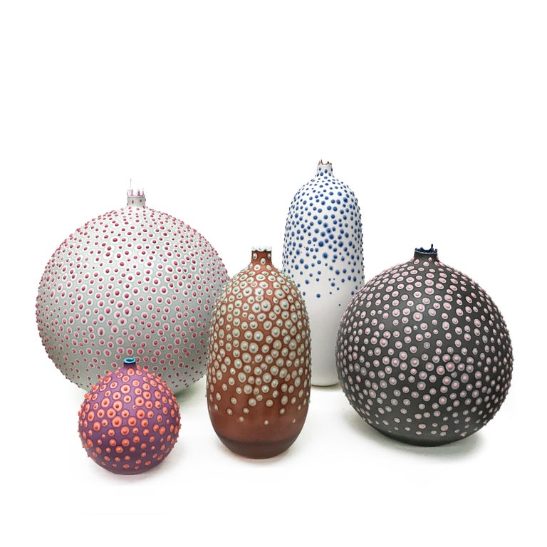 Unique Handmade 21st Century Oblong Vase in Rust and Mint For Sale at ...