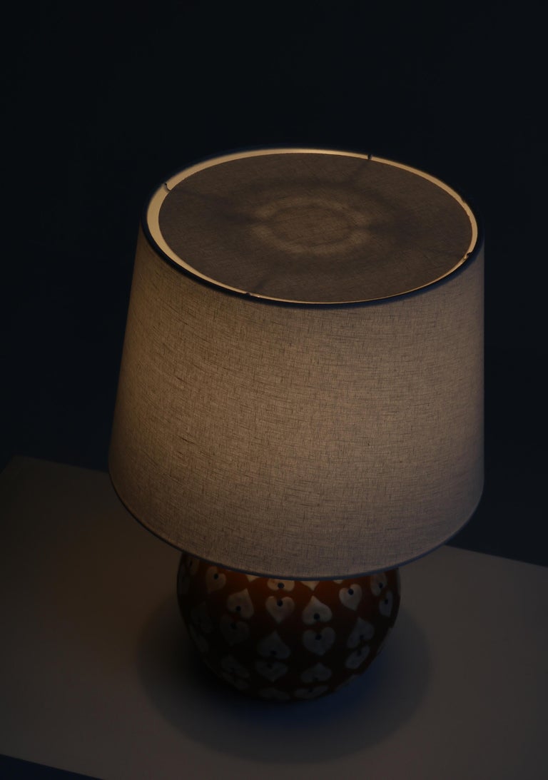 Unique Handmade Earthenware Table Lamp by "Joska", Denmark, 1940s For ...