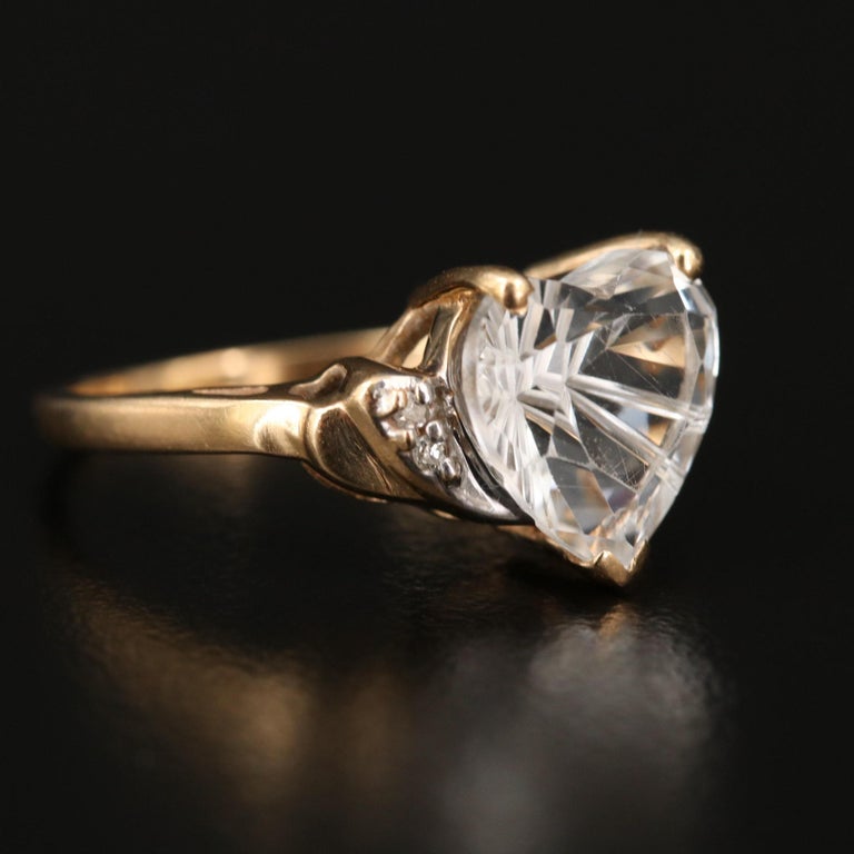 Customizable Unique Heart Cut Diamonds Engagement Ring, Bridal Diamonds ...