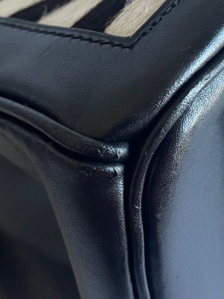 Unique Hermès Birkin 35cm Zebra Black Box Leather Palladium Hardware ...