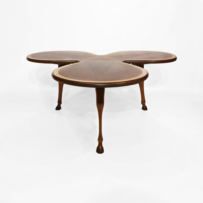 Unique Horse Petal Hoof Tripod Coffee Table Midcentury Antique 50s 60s ...