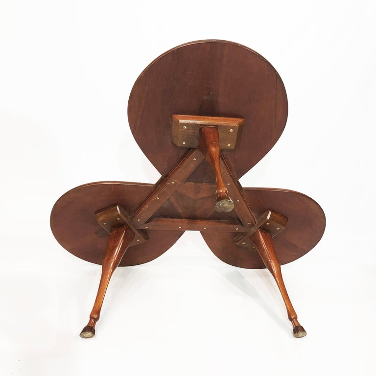 Unique Horse Petal Hoof Tripod Coffee Table Midcentury Antique 50s 60s ...