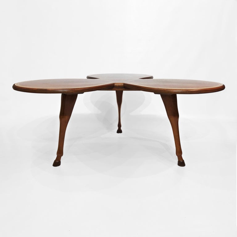 Unique Horse Petal Hoof Tripod Coffee Table Midcentury Antique 50s 60s ...