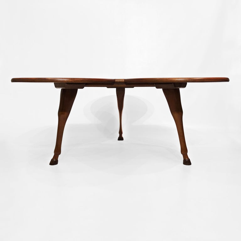 Unique Horse Petal Hoof Tripod Coffee Table Midcentury Antique 50s 60s ...