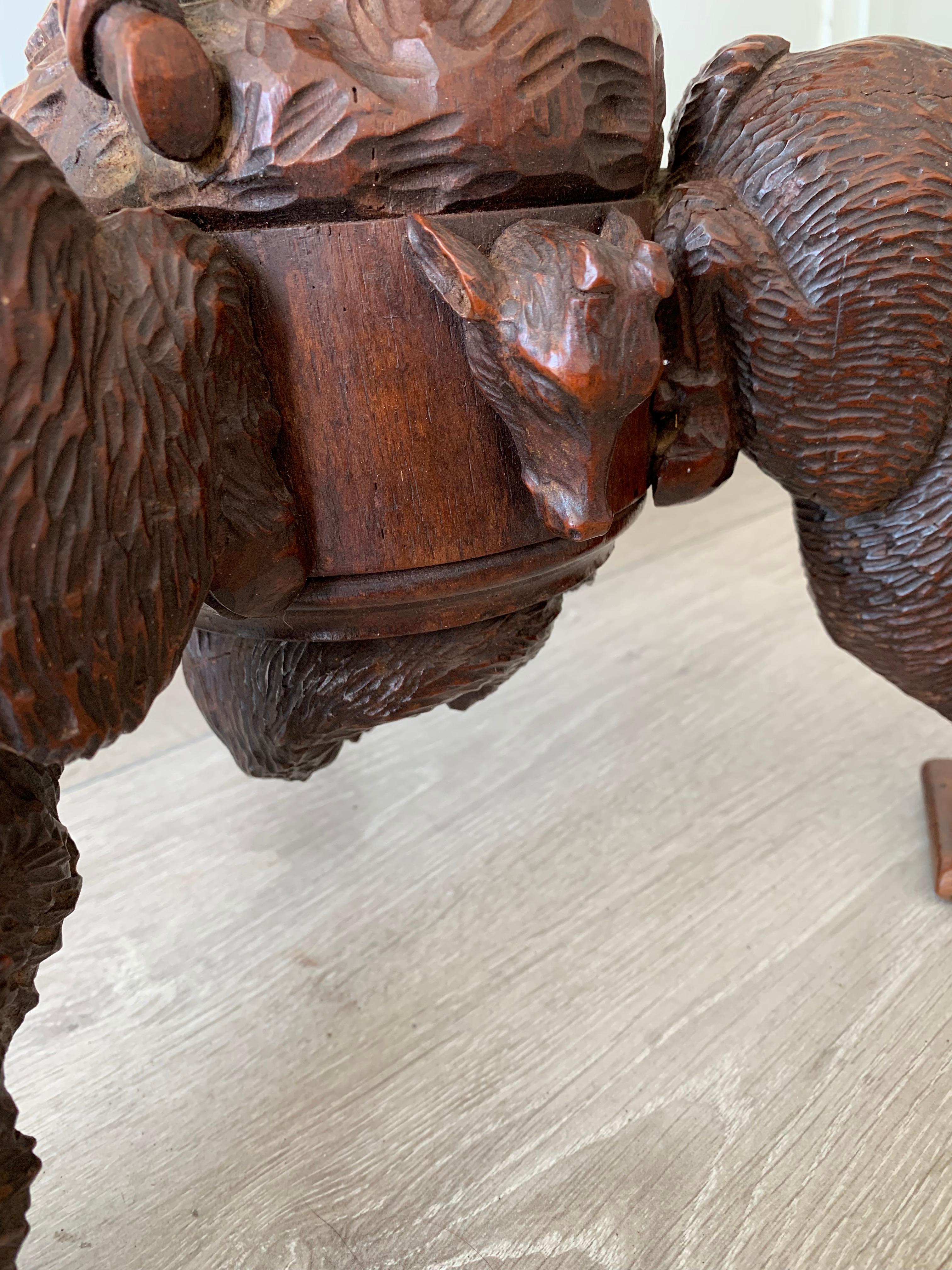 Hunting Theme Table with Hand Carved Native Indian and Sculptural ...