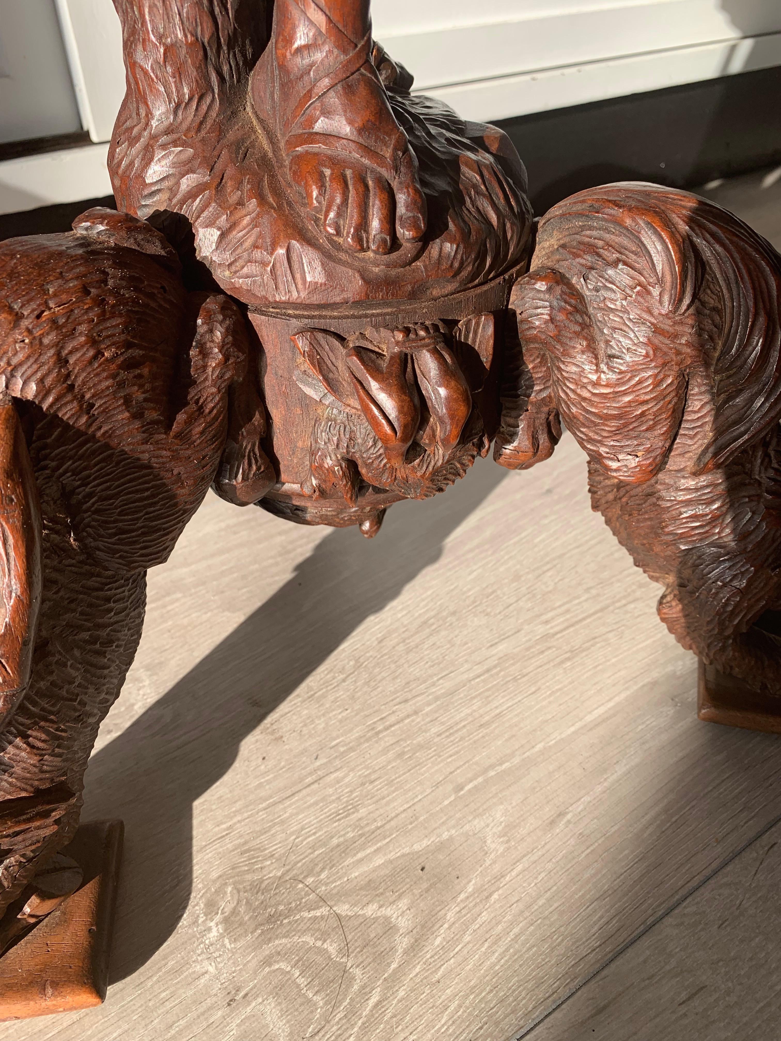 Hunting Theme Table with Hand Carved Native Indian and Sculptural ...