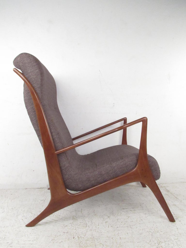 Unique Italian High Back Lounge Chair For Sale at 1stDibs