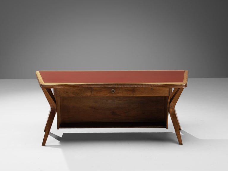 Unique Italian Sculptural Free Standing Writing Desk in Walnut For Sale ...