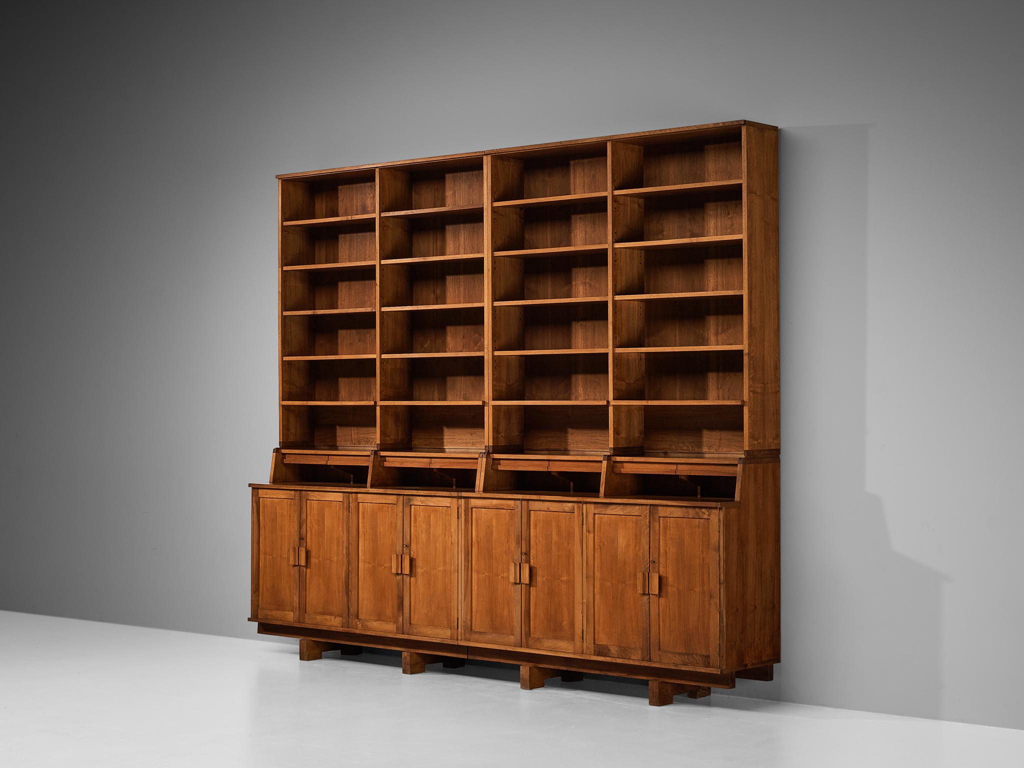 Unique Italian Wall Unit in Walnut and Maple For Sale at 1stDibs