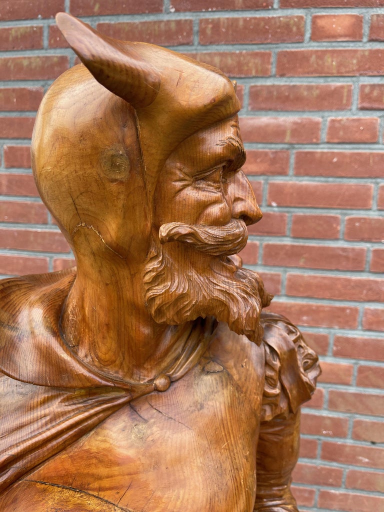 Unique and Large Hand Carved Sculpture / Mephisto Floor Lamp / Faust ...