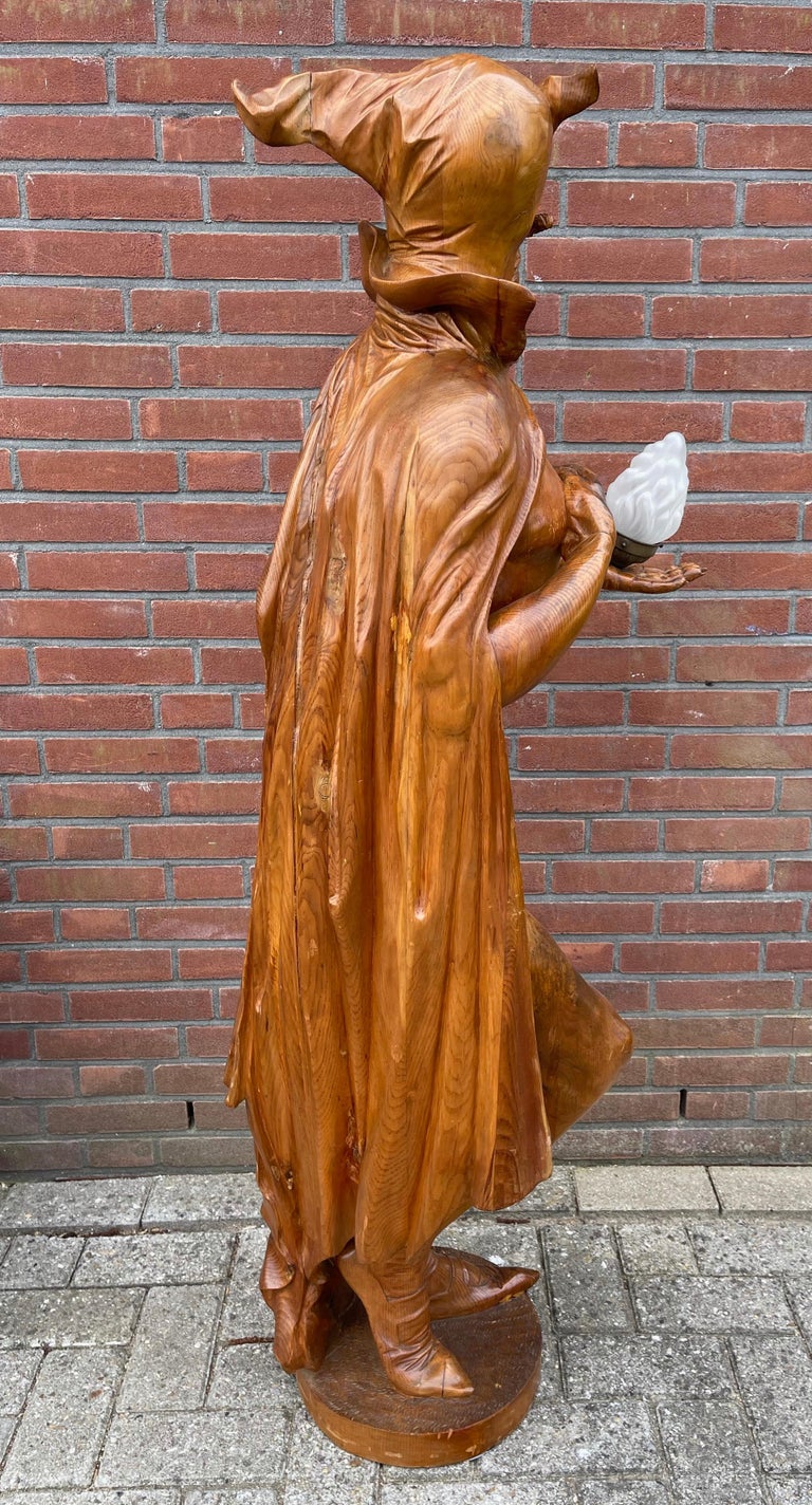 Unique and Large Hand Carved Sculpture / Mephisto Floor Lamp / Faust ...