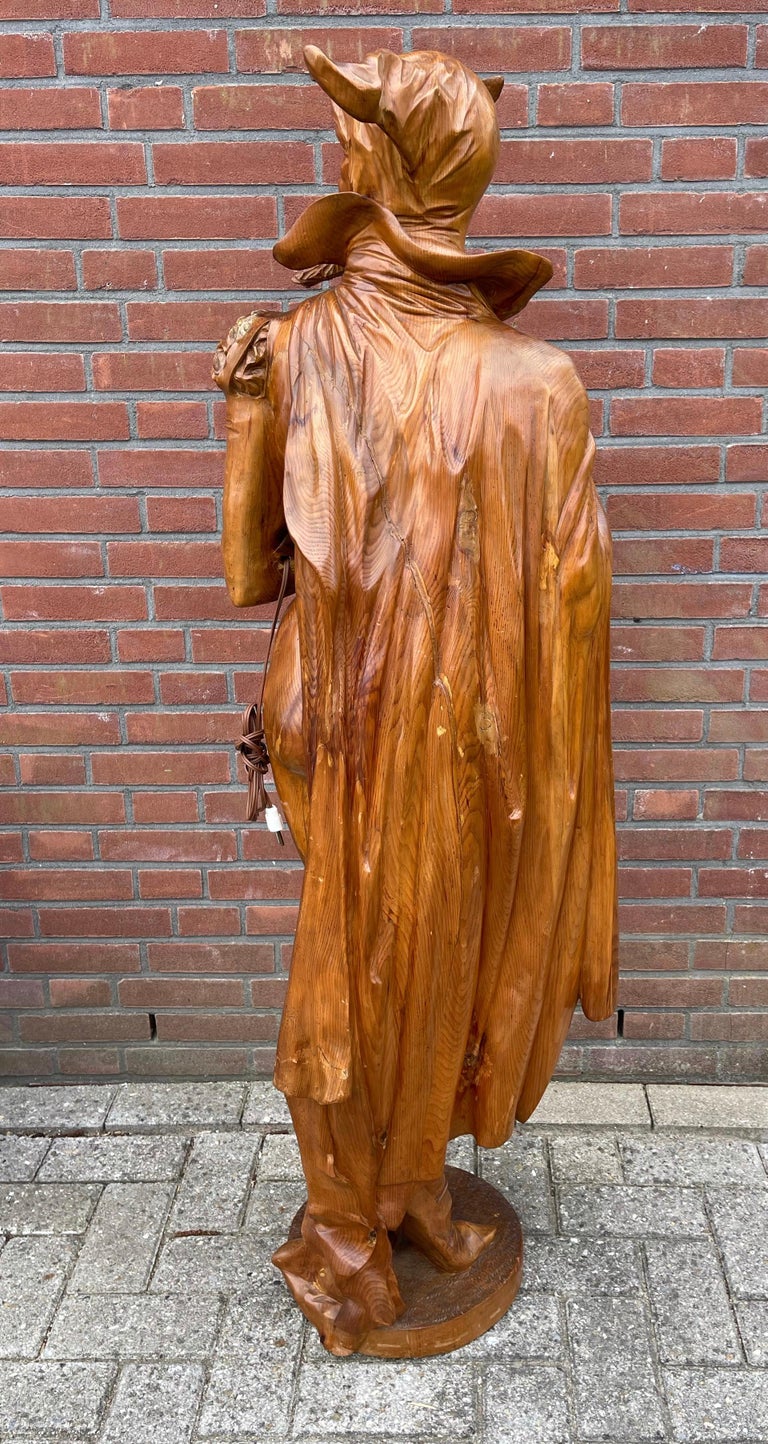 Unique and Large Hand Carved Sculpture / Mephisto Floor Lamp / Faust ...
