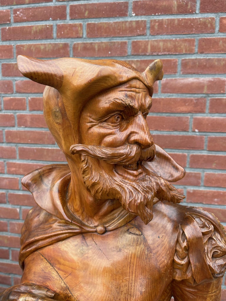 Unique and Large Hand Carved Sculpture / Mephisto Floor Lamp / Faust ...