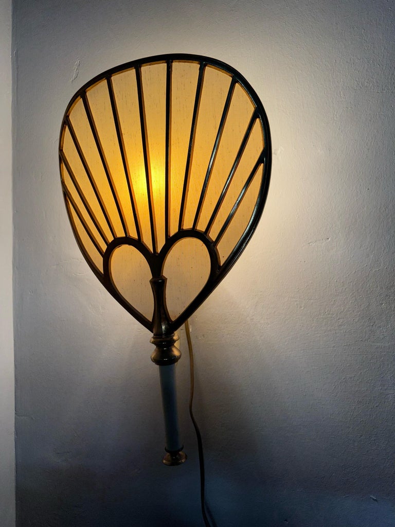 Unique Large Pair of MidCentury Hollywood Regency Bronze Leaf / Fan ...