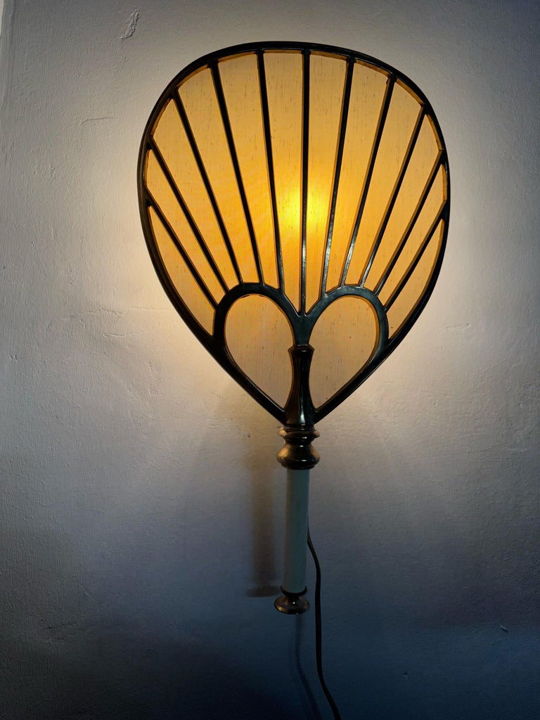 Unique Large Pair of MidCentury Hollywood Regency Bronze Leaf / Fan ...