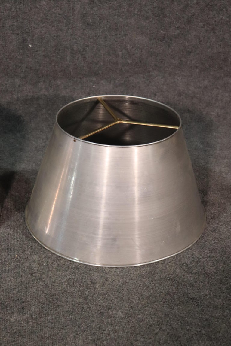 Unique Large Spun Aluminum and Brass Mid-Century Modern Lamp Shades ...