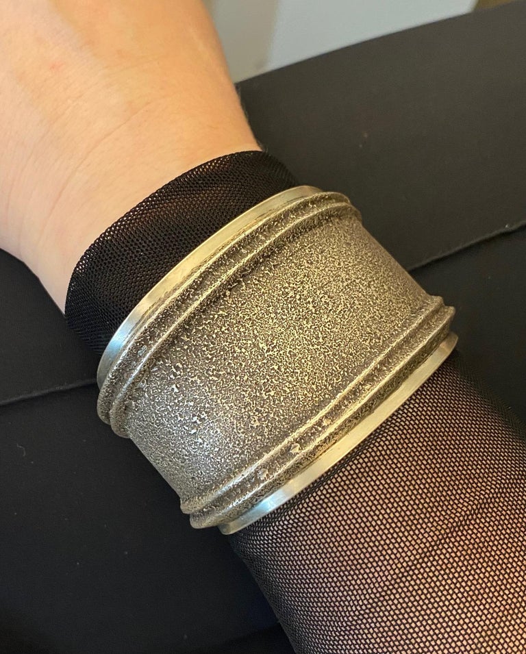 Unique Larry Golsh Sterling Silver Cuff at 1stDibs