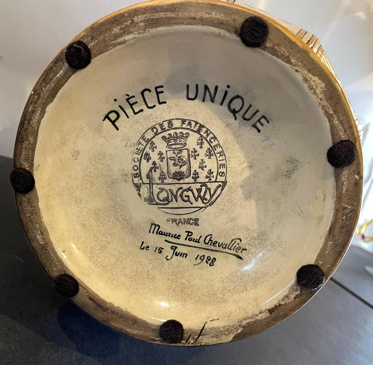 Unique Longwy French Art Deco Vase by Maurice Paul Chevalier June 15 ...