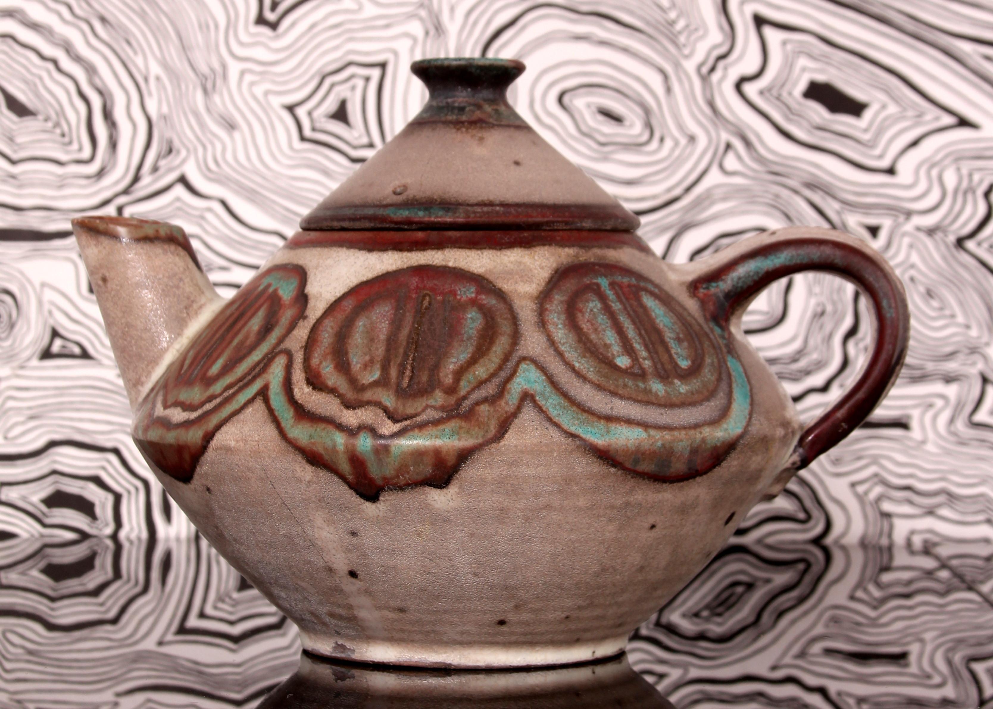 unique masterpiece TEA POT PALETTE 1970s Landshut Western Germany Art ...