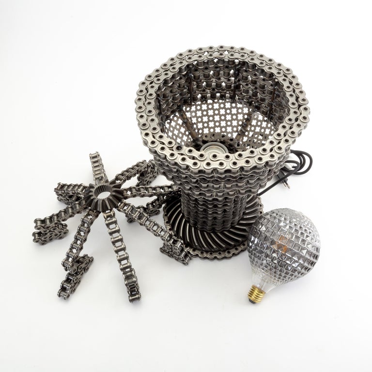 Unique Metal Chain Table Lamp, Sweden, 2000s For Sale at 1stDibs