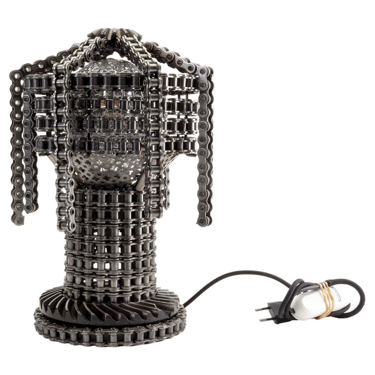 Unique Metal Chain Table Lamp, Sweden, 2000s For Sale at 1stDibs
