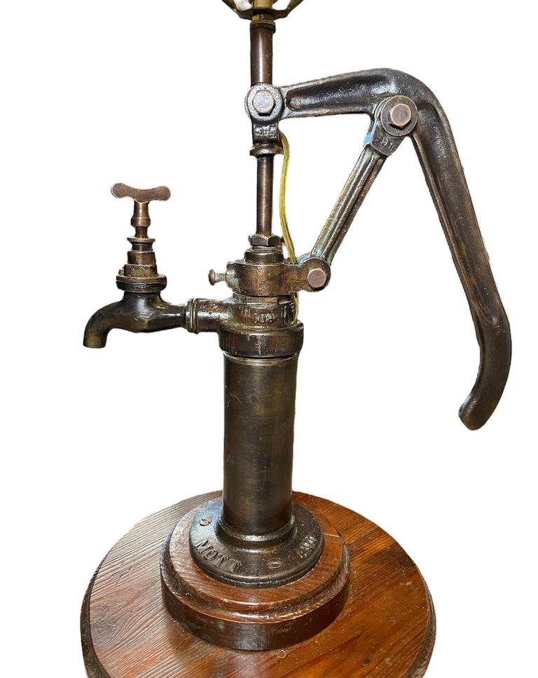 Unique Metal Pump Handle Faucet Table/Desk Lamp For Sale at 1stDibs