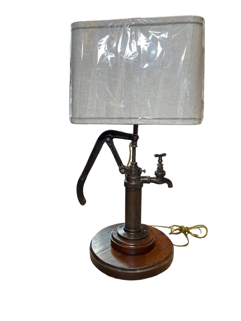 Unique Metal Pump Handle Faucet Table/Desk Lamp For Sale at 1stDibs