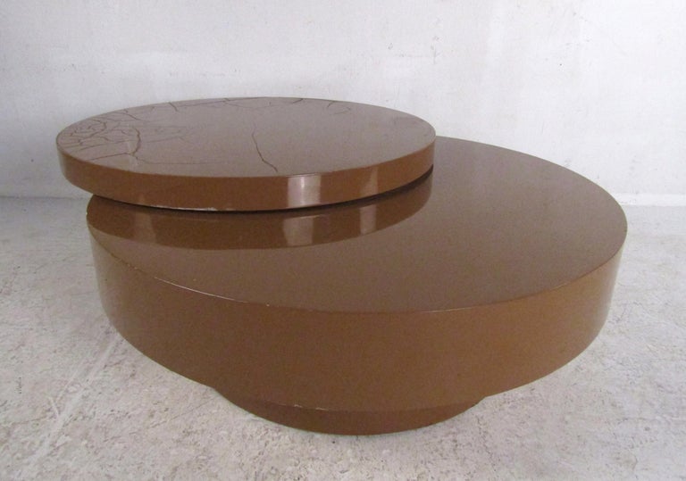 Unique Mid-Century Modern Circular Swivel Top Coffee Table For Sale at ...